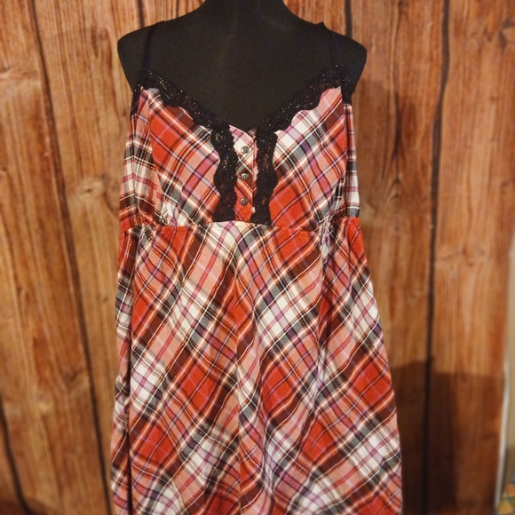 Cacique | Intimates & Sleepwear | Cacique Red Plaid Nightgown | Poshmark